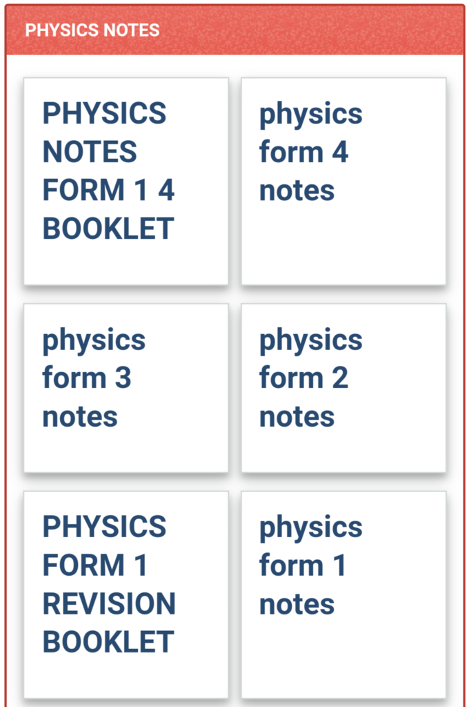 Physics Notes | High School Notes | Teacher.co.ke