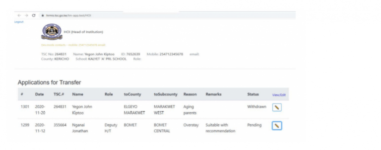 TSC Online Transfer Application Now Open, Here is how to Apply ...