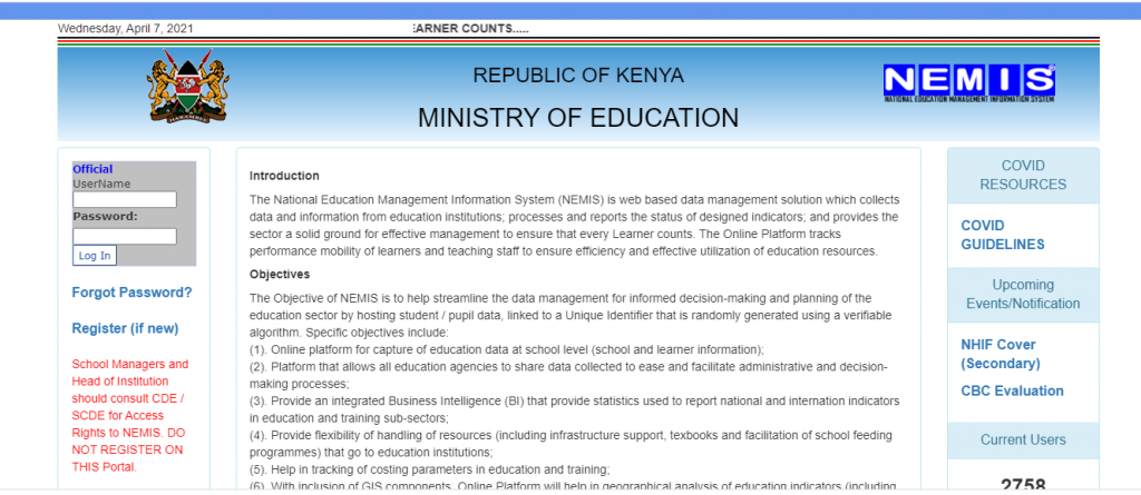 Ministry of Education Issues Circular on Changes in NEMIS Data Capture ...