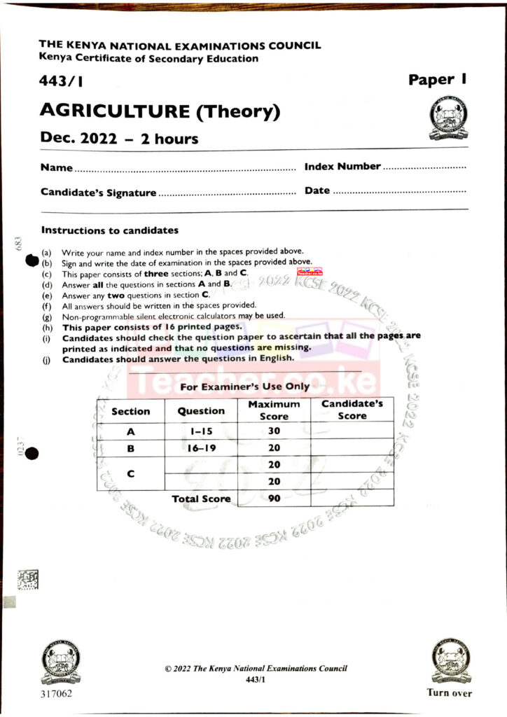 2022 KCSE Past Papers with Marking Schemes - Teacher.co.ke