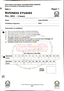 2022 KCSE Past Papers with Marking Schemes - Teacher.co.ke