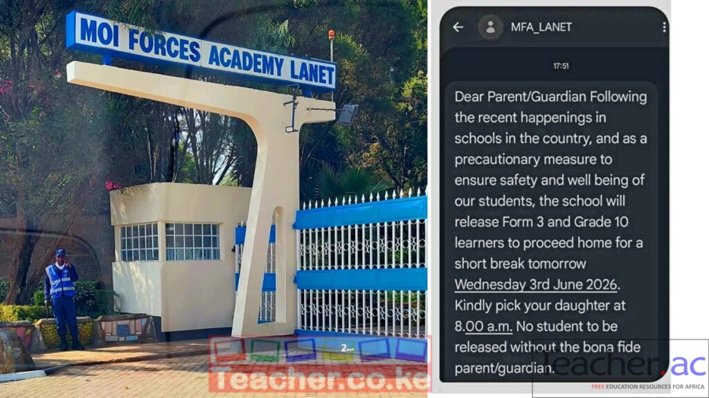 Moi Forces Academy Lanet Sends Form 3 and Grade 10 Students Home Amid ...